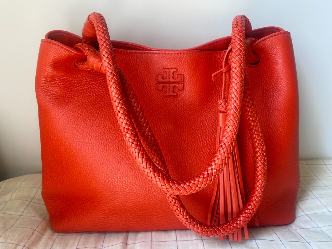 Tory Burch Taylor Triple Compartment Tote - Tiger Lily, 女裝, 手袋及銀包, Tote ...