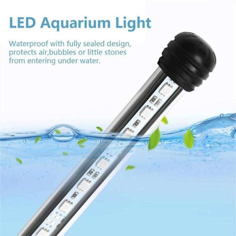 VARMHUS LED Aquarium Lighting for Fish Tank, Waterproof Amphibious Light White & Blue/RGB, (71 ...