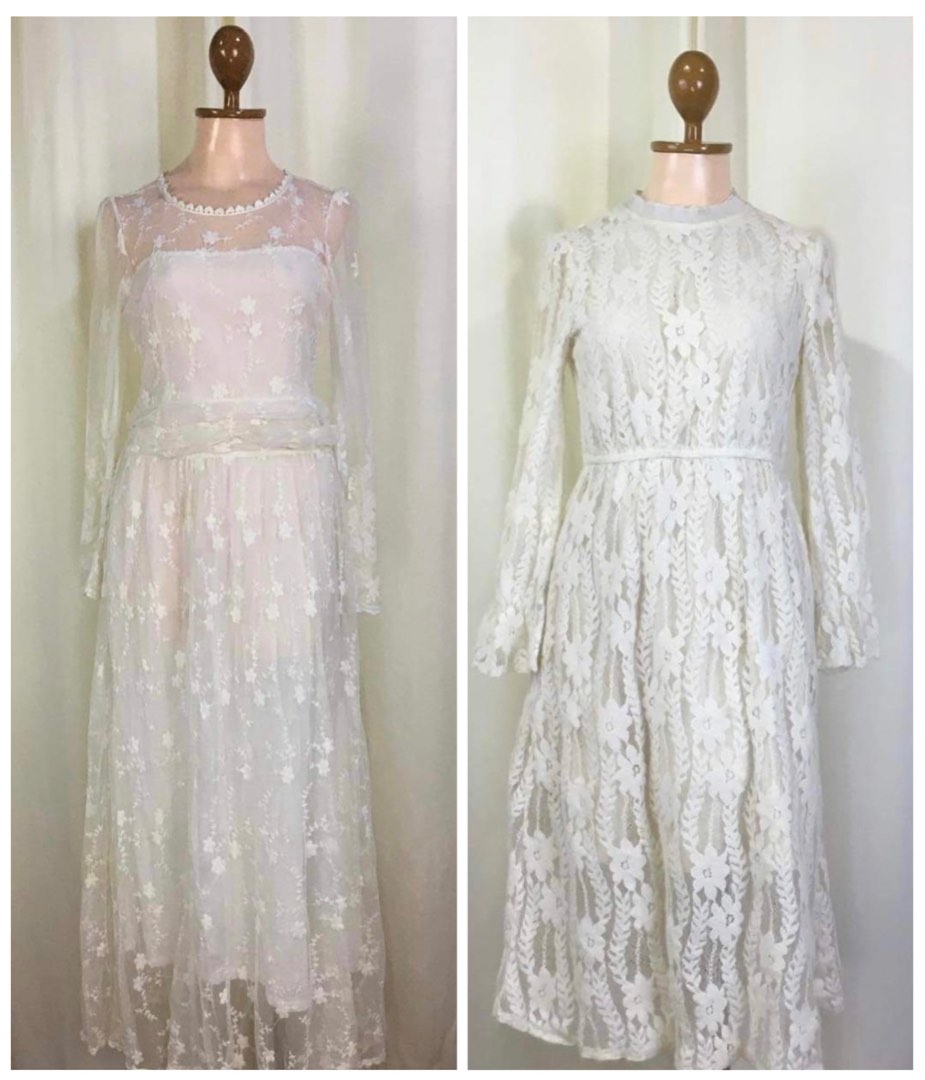 Vintage White Lace Dress, Women's Fashion, Dresses & Sets, Dresses on ...