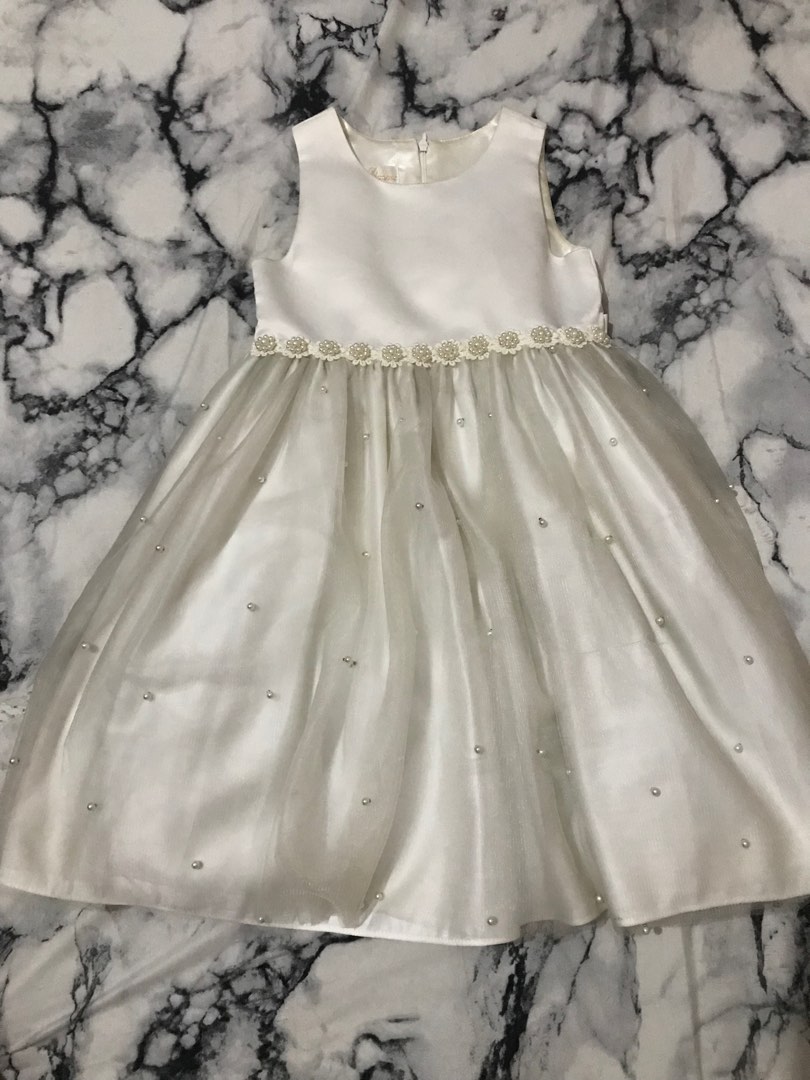 white gown for wedding or binyag or first communion white pearl, Babies ...