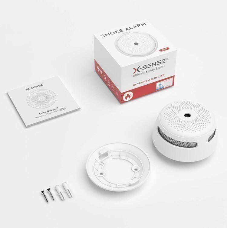 Smoke Alarms Combination X-Sense Mini Smoke Alarm, 10-Year Battery Fire ...