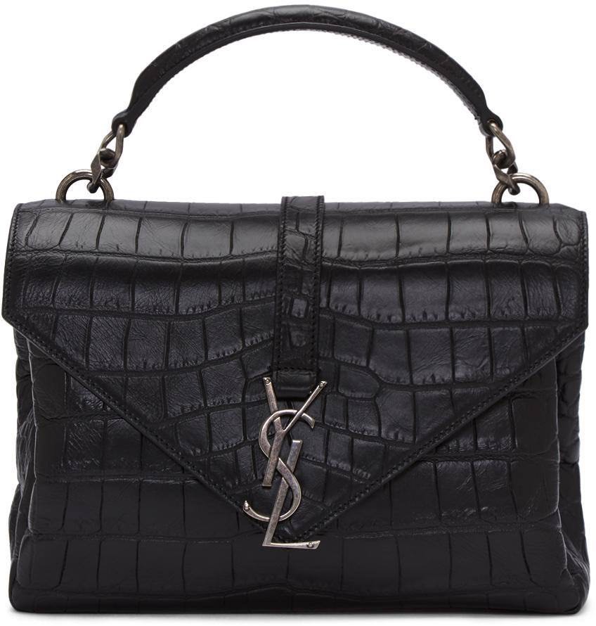 YSL Saint Laurent College Bag - Croc Embossed - Large, Women's Fashion ...