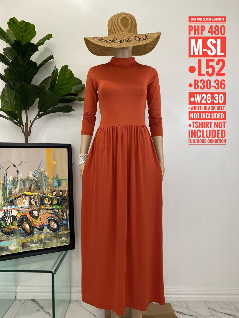 ZOYA RUST ORANGE MAXI DRESS, Women's Fashion, Dresses & Sets, Dresses ...
