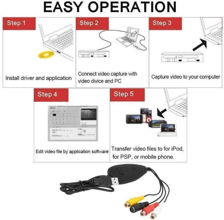 [1357] AITOO VHS To Digital Converter -USB 2.0 Video Audio Capture ...