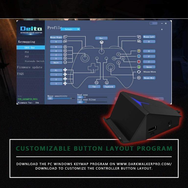 [1644] Darkwalker FO214 FPS Game Keyboard and Mouse Adapter for PS4 ...