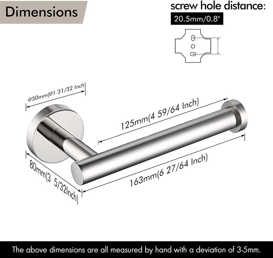 1 Polished Silver Kes Sus 304 Stainless Steel Toilet Paper Holder