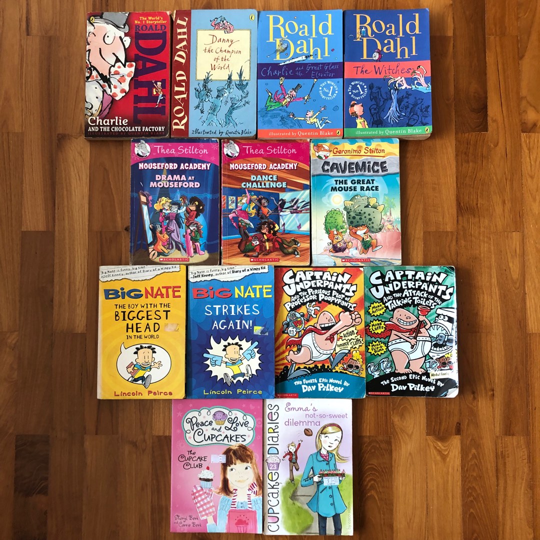 $5 for each row! Roald Dahl, Geronimo Stilton Thea Stilton, Big Nate ...