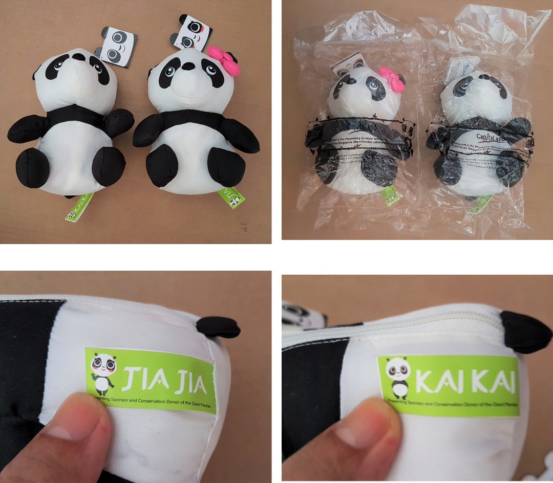 A set of 2 Giant Panda Collectibles, Jia Jia and Kai Kai, 大熊猫, Art ...