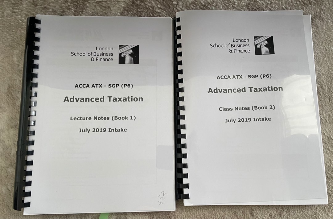 ACCA (lecture notes): ACCA Advanced Taxation (ATX) Singapore version ... ACCA (lecture notes): ACCA Advanced Taxation (ATX) Singapore version ...