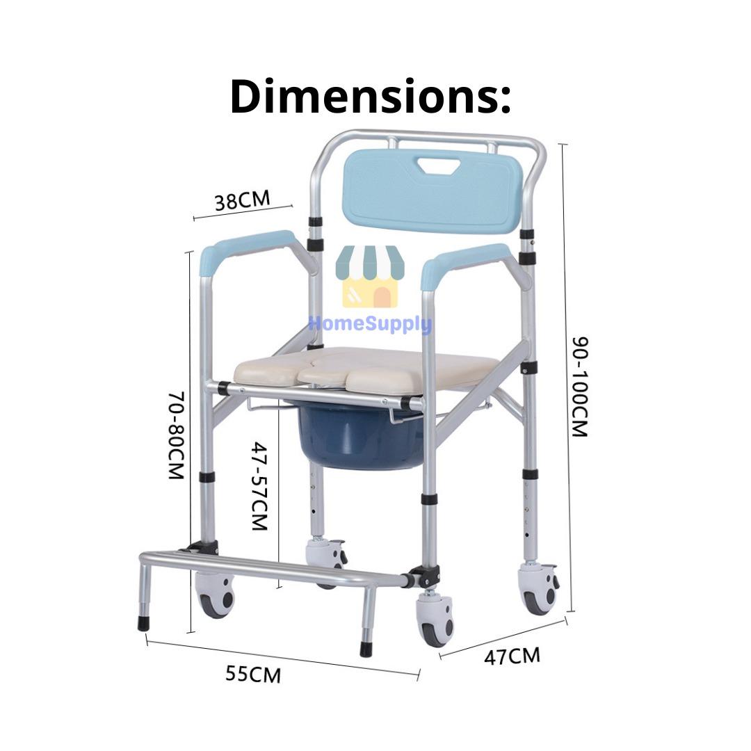 Alum Commode Chair / Shower Chair / Easy Assembly, Health & Nutrition ...