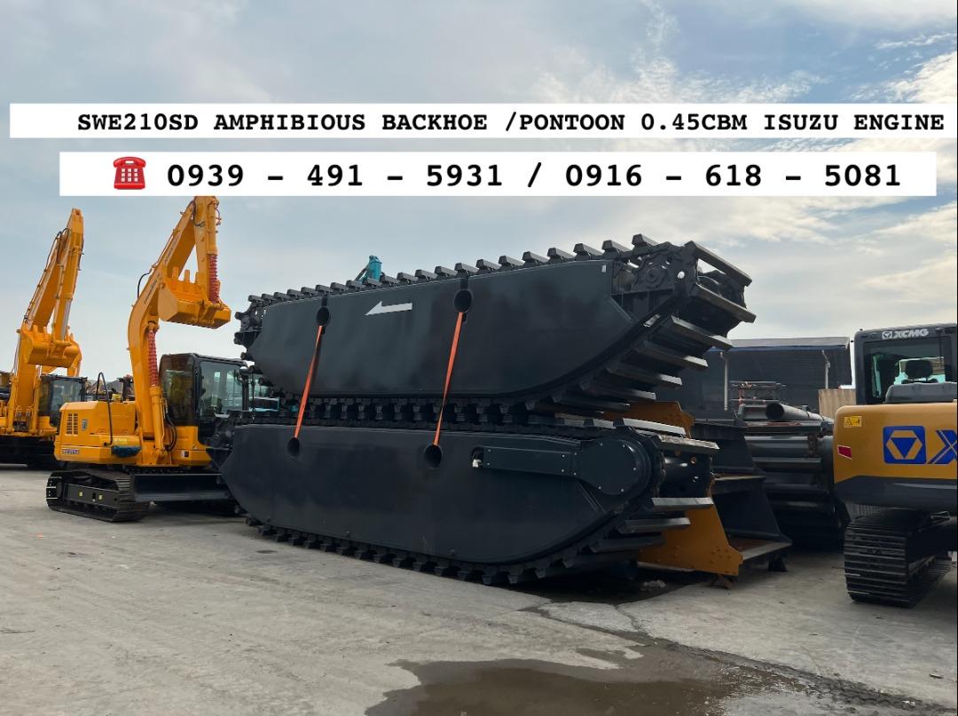 Amphibious Pontoon Undercarriage / Amphibious Backhoe Excavator ...
