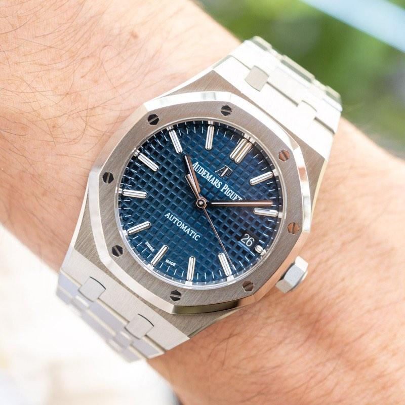Audemars Piguet Royal Oak 15450ST Blue, Luxury, Watches on Carousell