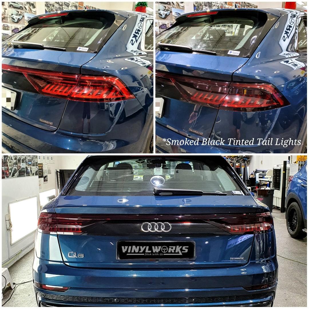 Audi Q8 Tail Light Tinted Smoke Black Protective Film, Car Accessories ...