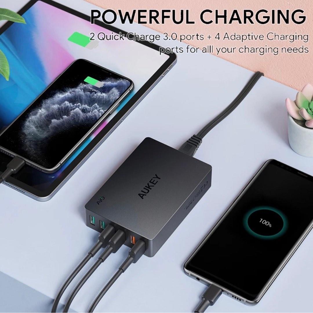 Aukey 6 ports with Quick Charge 3.0, Computers & Tech, Parts & Accessories, Chargers on Carousell