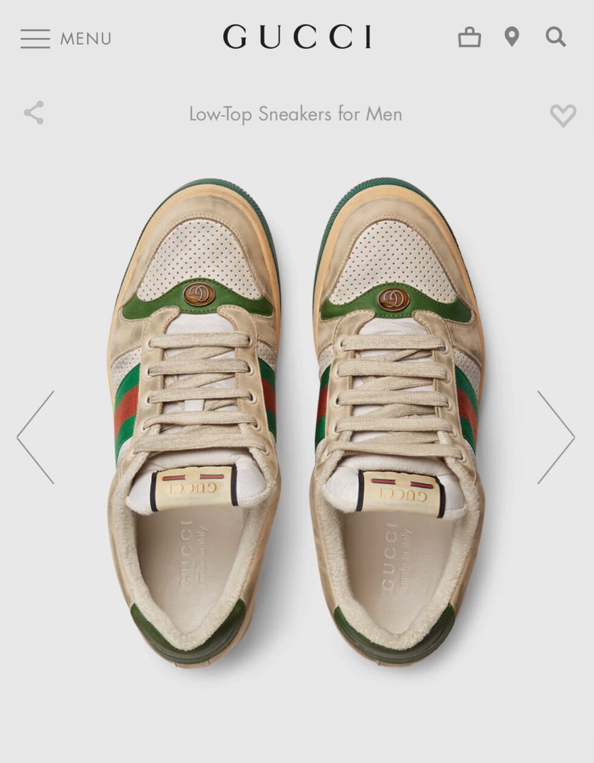 AUTH Gucci Screener leather sneaker, Women's Fashion, Footwear ...