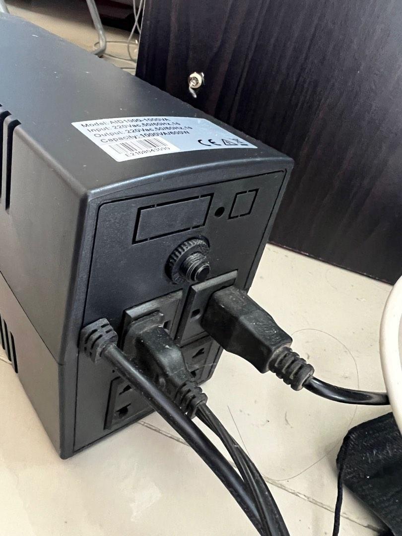 AWP Aide 600W-1000VA UPS with AVR Uninterruptible Power Supply (4 ...