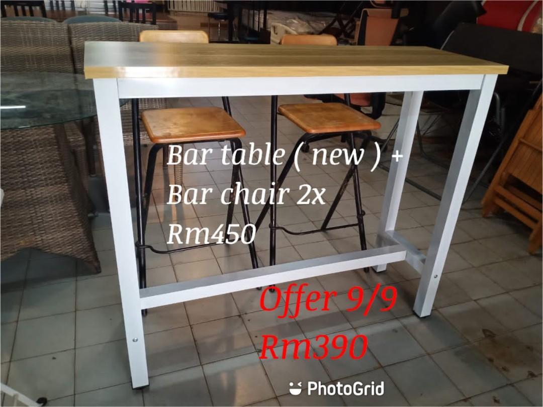 Bar tabel + bar chair used, Furniture & Home Living, Furniture, Tables ...