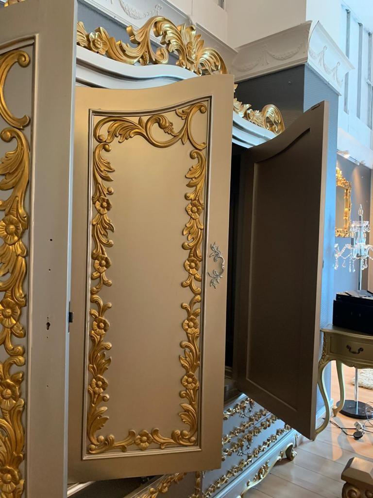 Baroque Rococo - Preorder Gold 4 Door Armoire Wardrobe, Furniture ...