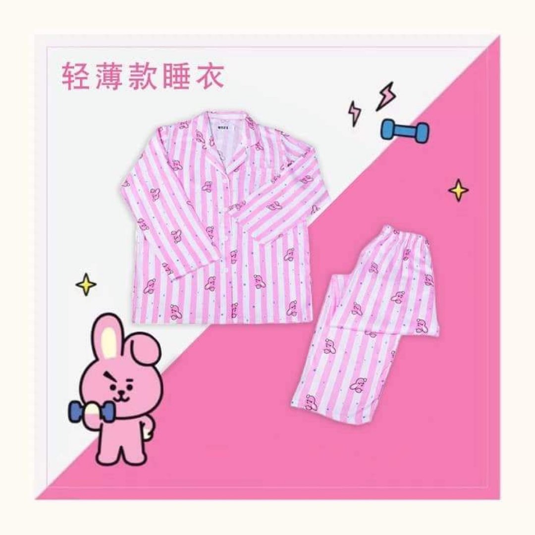 BT21 Kooky pajama set large WITH FREE BT21 HANDPOUCH, Women's Fashion ...