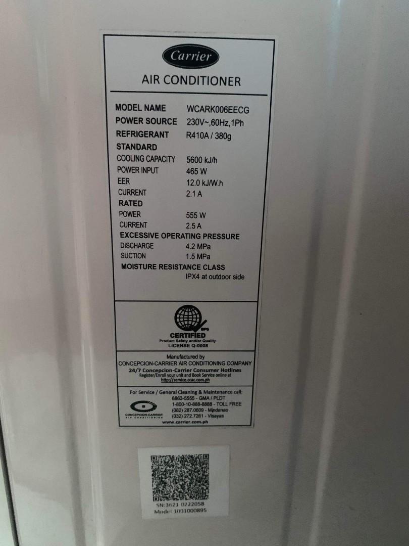 Carrier Aura Aircon, TV & Home Appliances, Air Conditioning and Heating ...