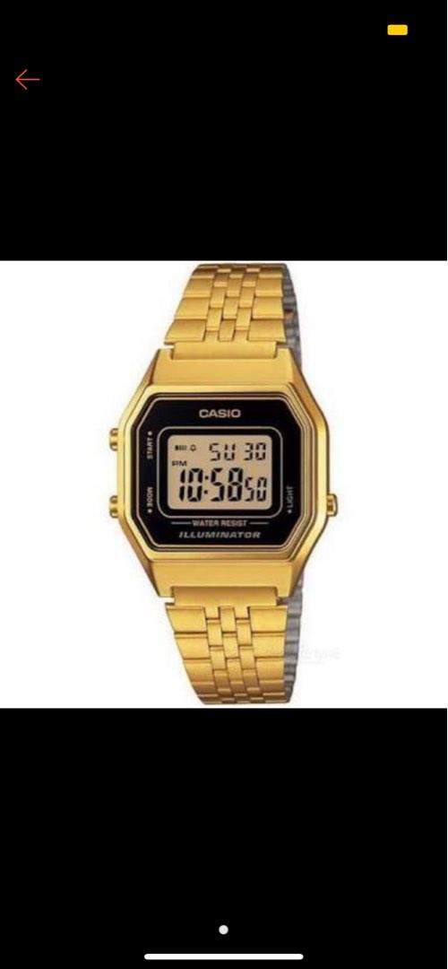 Casio Vintage LA680 WGA-1D Gold Black Face, Women's Fashion, Watches ...