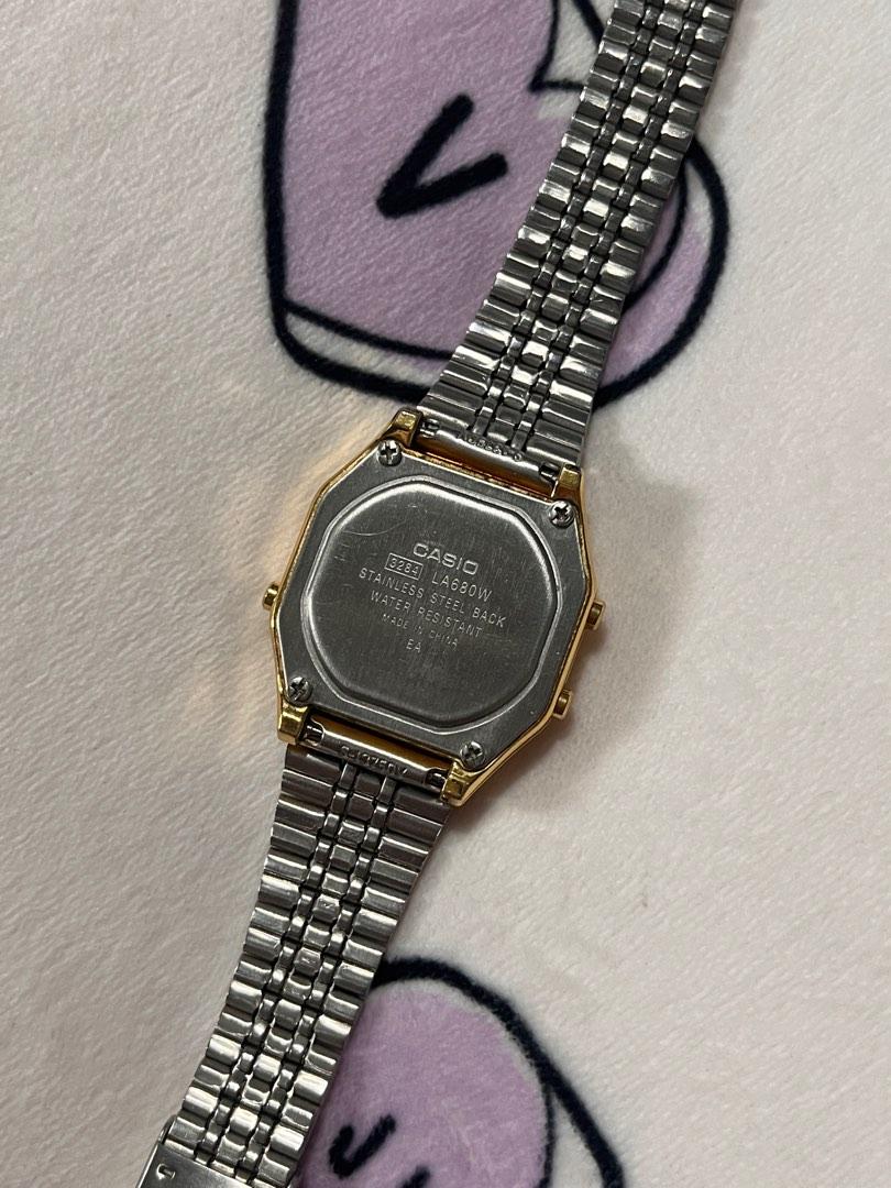 Casio Vintage LA680 WGA-1D Gold Black Face, Women's Fashion, Watches ...