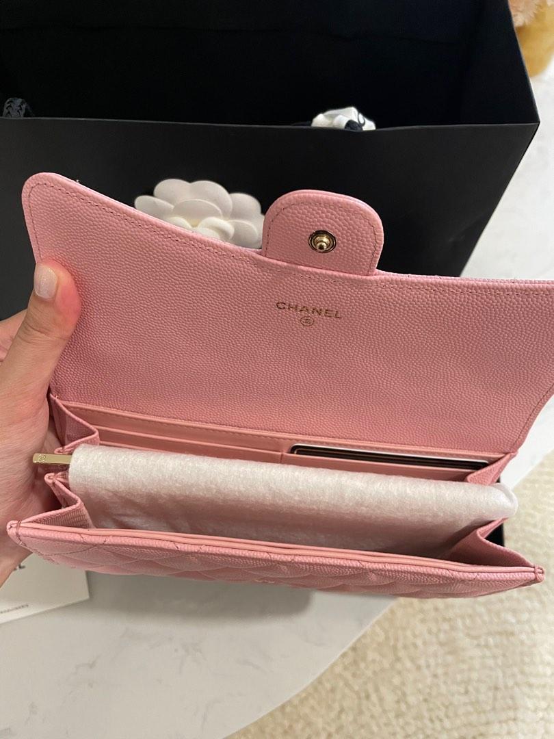 Chanel Pink Long Wallet, Luxury, Bags & Wallets on Carousell