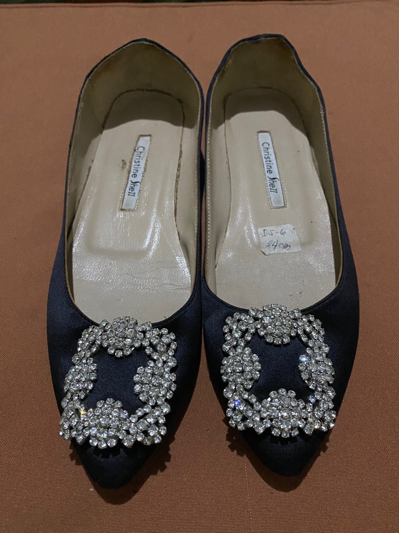 Christine Shell Black Shoes, Women's Fashion, Footwear, Flats & Sandals ...