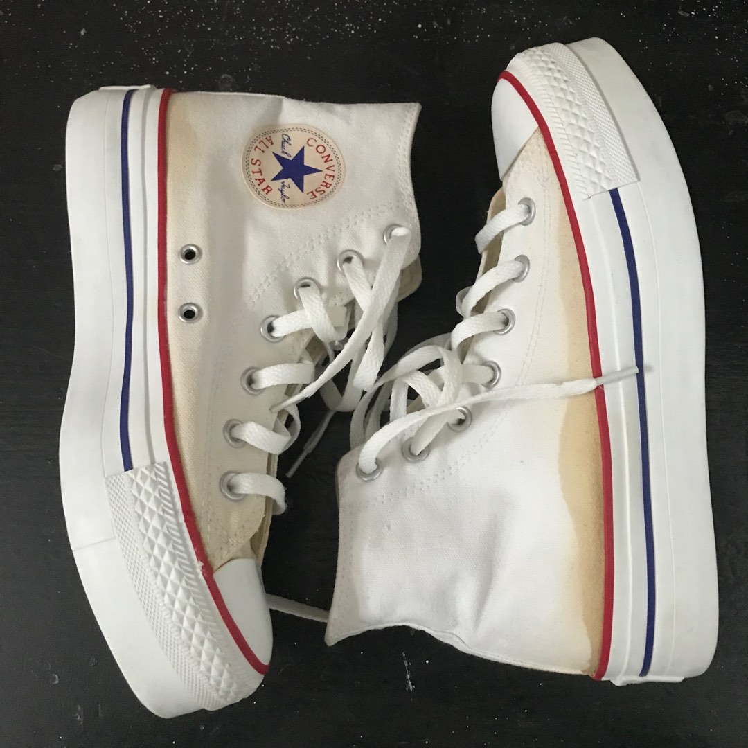 Chuck Taylor Converse White Platform High Cut Sneakers / Converse White Sneakers, Women's ...