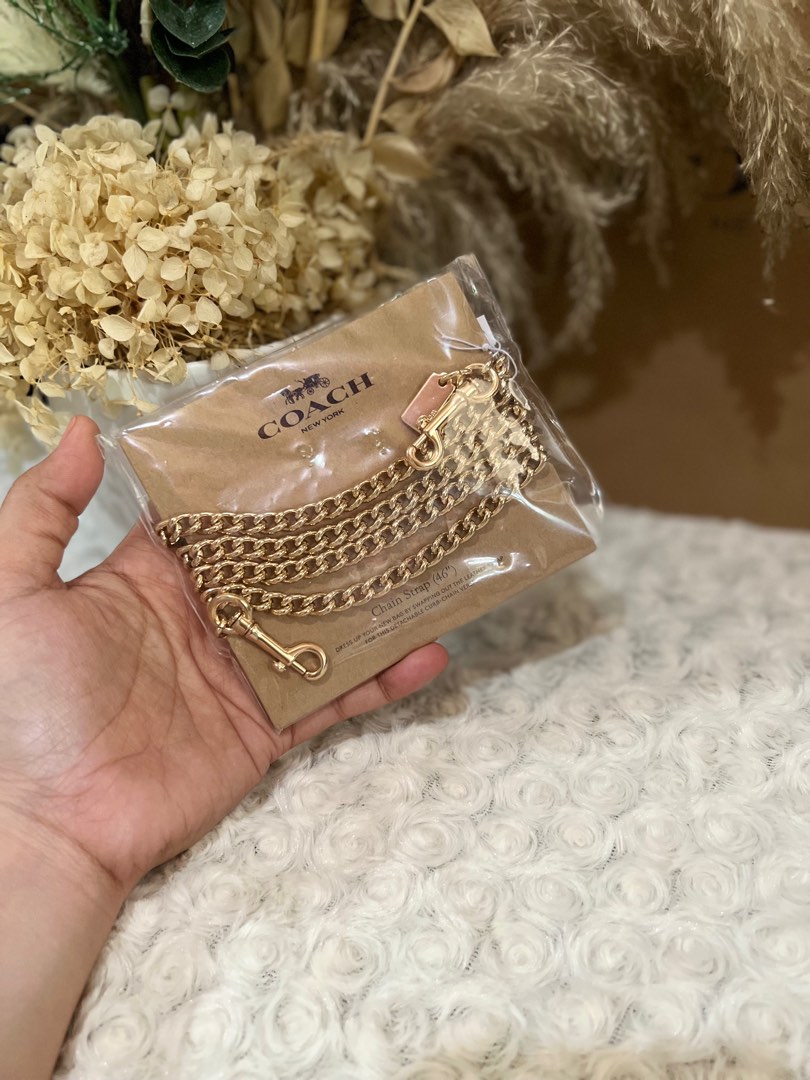 Coach Gold Chain Strap, Luxury, Accessories on Carousell