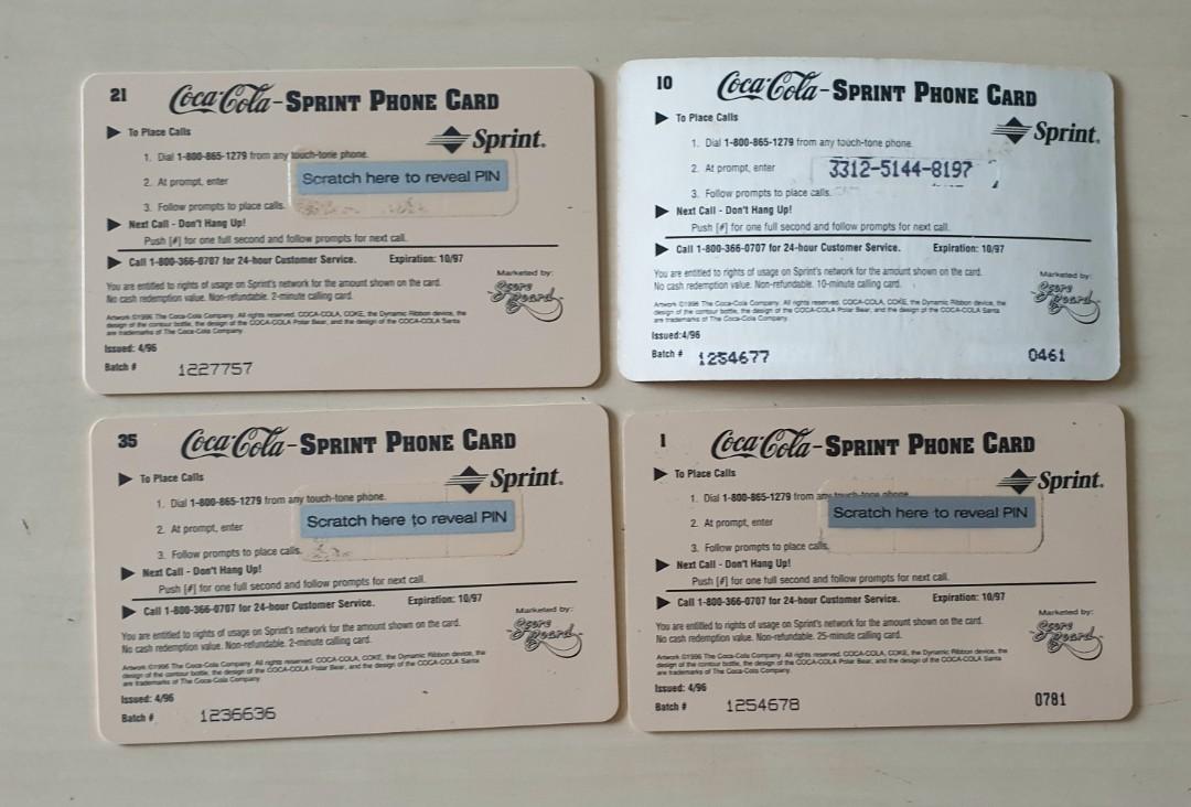 Collectable Coca Cola Sprint Phone Cards/CELS 1996 Edition Box Set ...