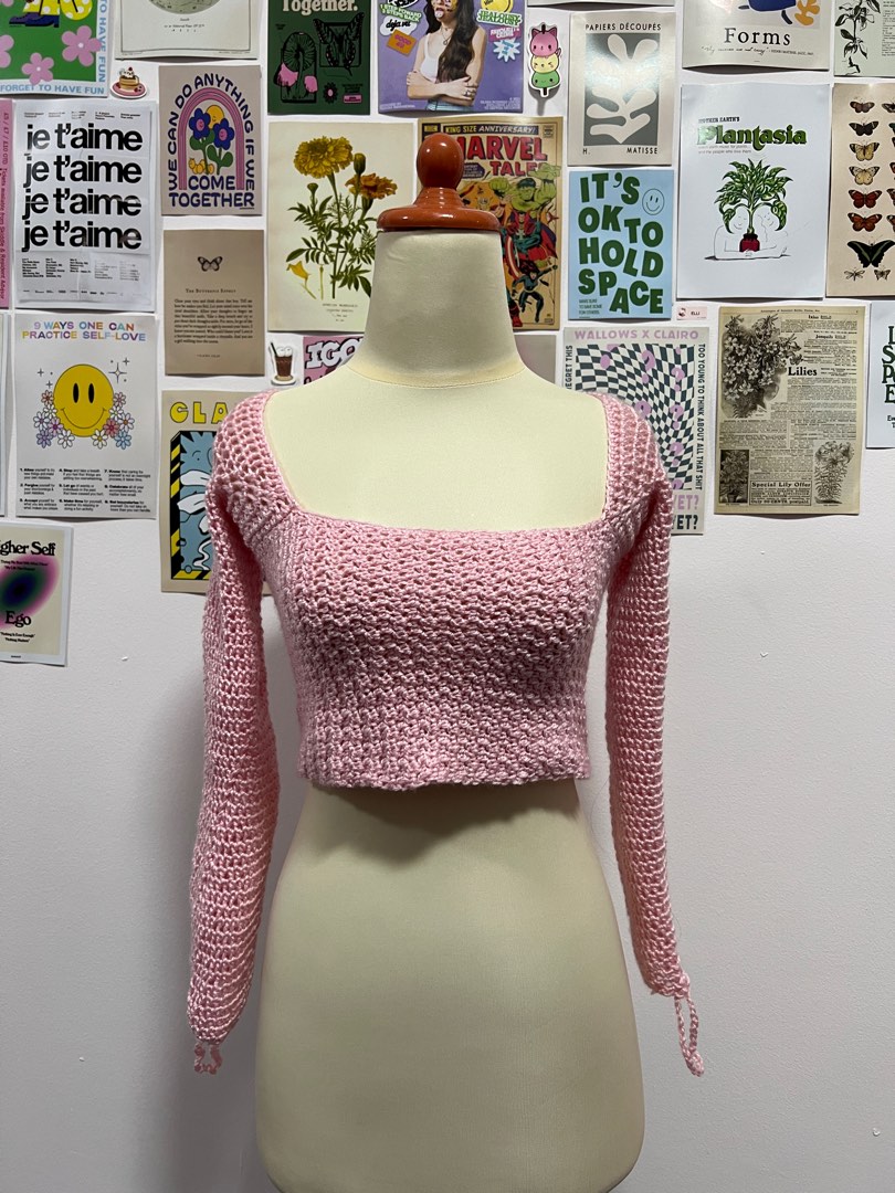 crochet y2k top, Hobbies & Toys, Stationery & Craft, Handmade Craft on ...