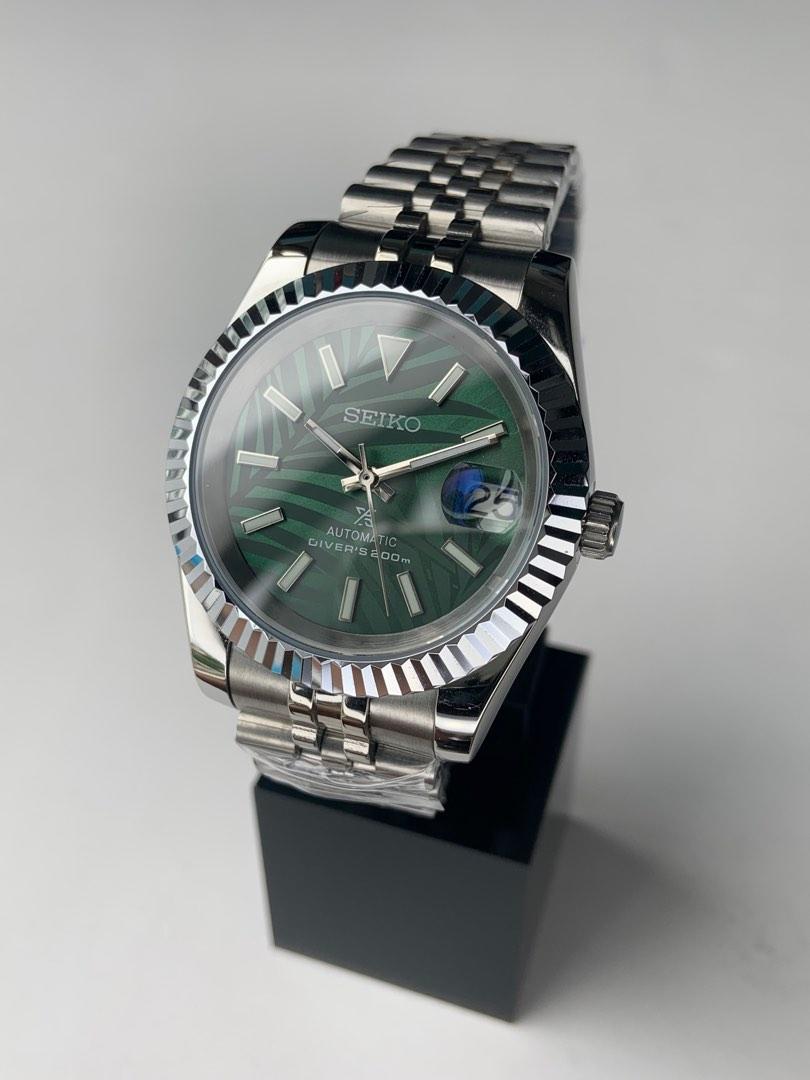 Custom Seiko Mod Fluted Green Motif, Men's Fashion, Watches ...