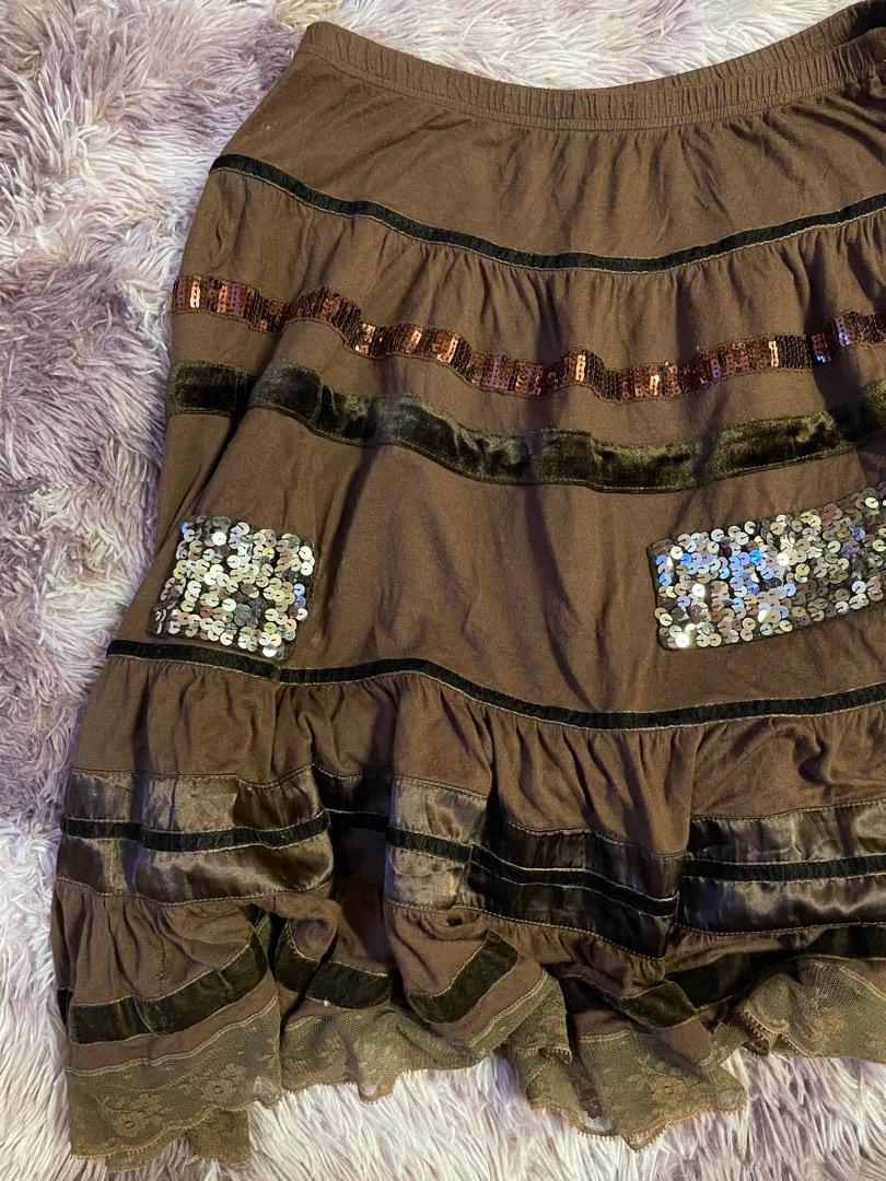 cute fairy core brown long skirt, Women's Fashion, Bottoms, Skirts on ...