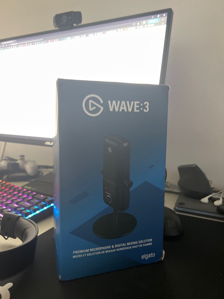 Elgato Wave 3 (Wave:3) Premium USB Condenser Microphone, Audio, Microphones on Carousell