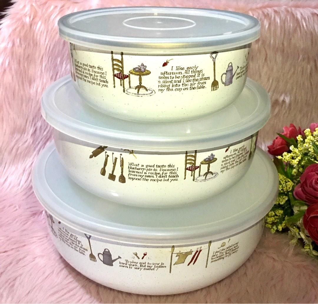 Enamel food container, Furniture & Home Living, Kitchenware & Tableware ...