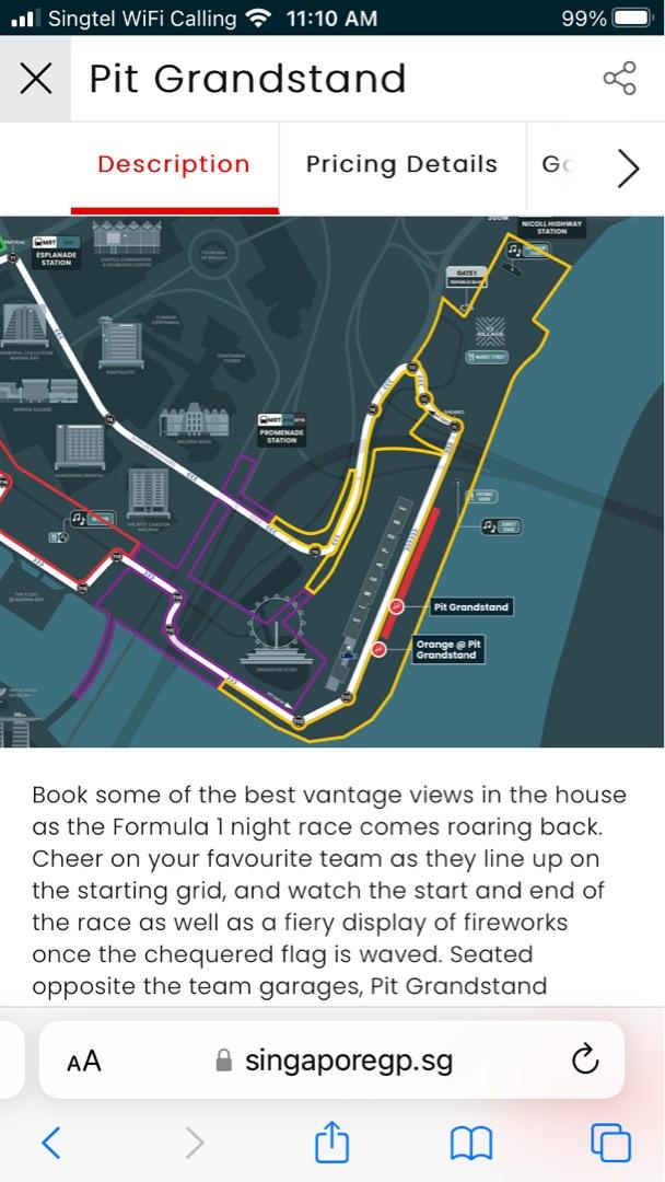 F1 Sunday PIT GRANDSTAND $888, Tickets & Vouchers, Event Tickets on ...