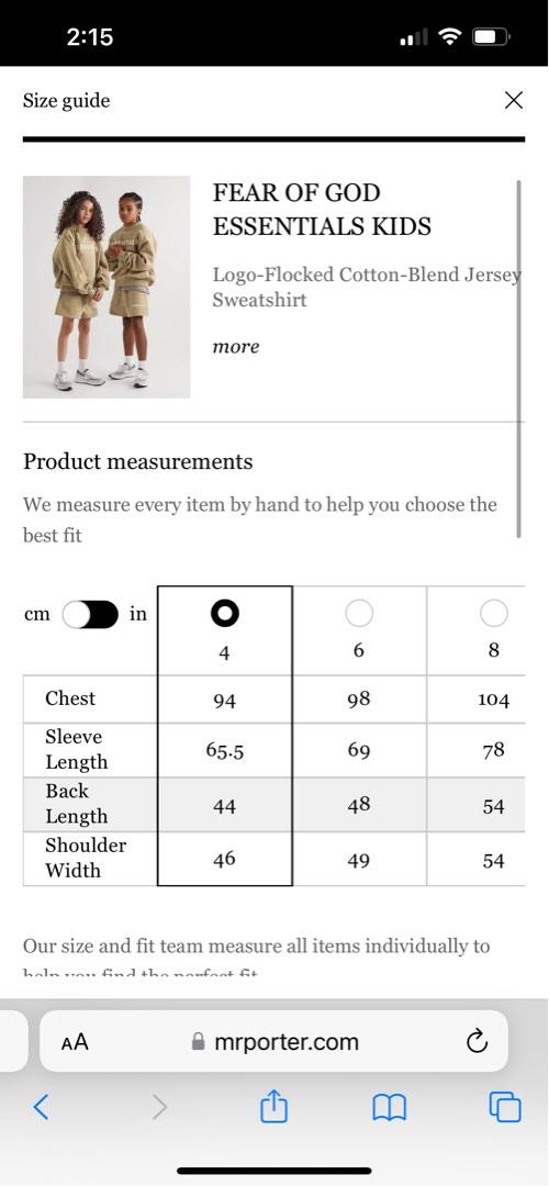 Fear of God ESSENTIALS kids size 4, Babies & Kids, Babies & Kids ...