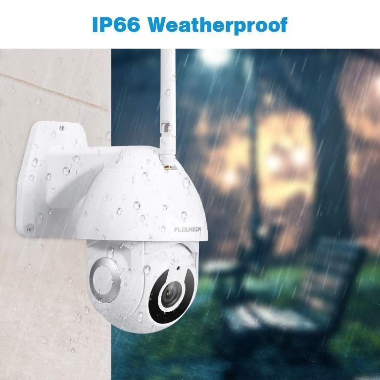 FLOUREON PTZ WiFi IP Camera Outdoor CCTV 1080P, Pan/Tilt, Two-Way Audio ...