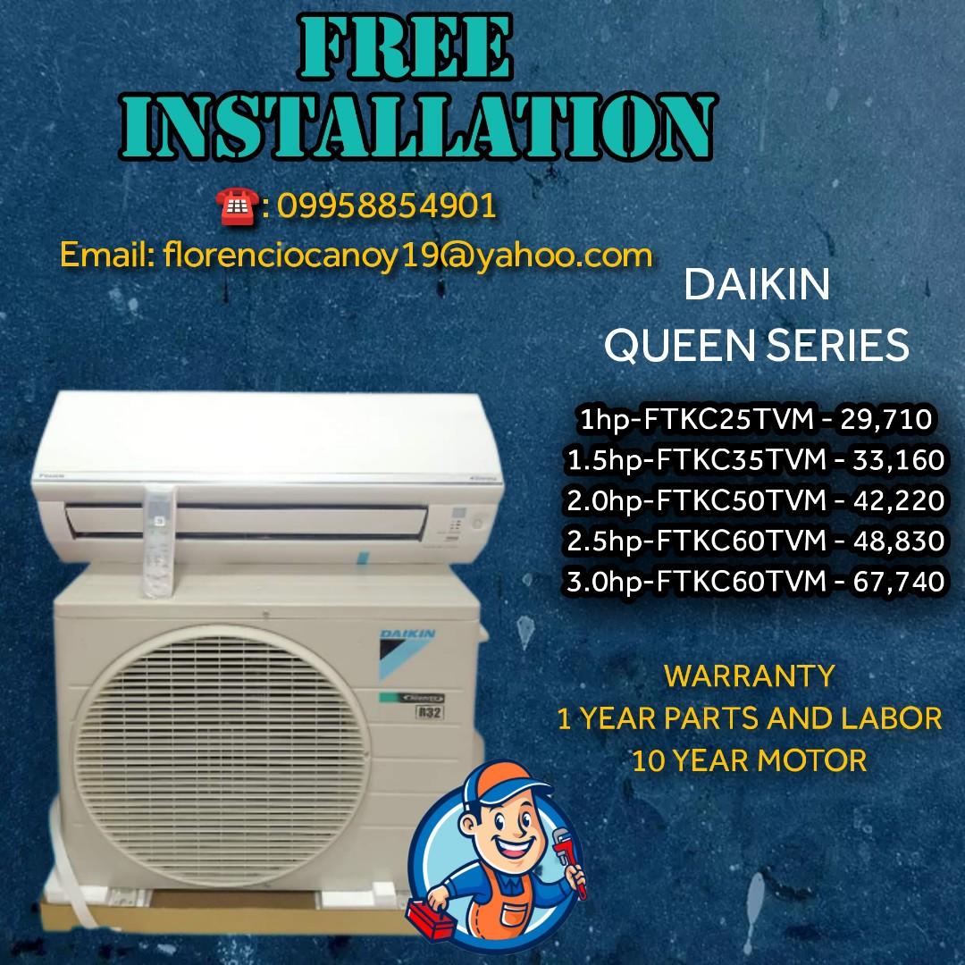 FREE INSTALLATION WALL MOUNTED AIRCON, TV & Home Appliances, Air ...