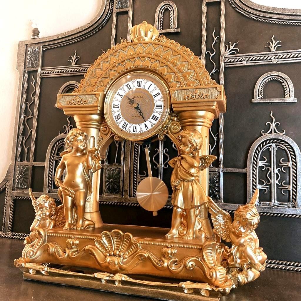 French Timekeeper Set - New H45 Mantel Palace Table Clock & Mirror Base ...
