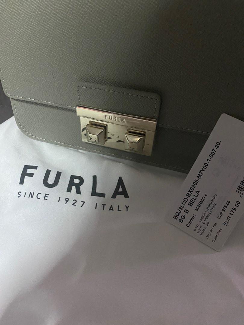 Furla Bella Mini Crossbody in Marmo Grey, Women's Fashion, Bags ...