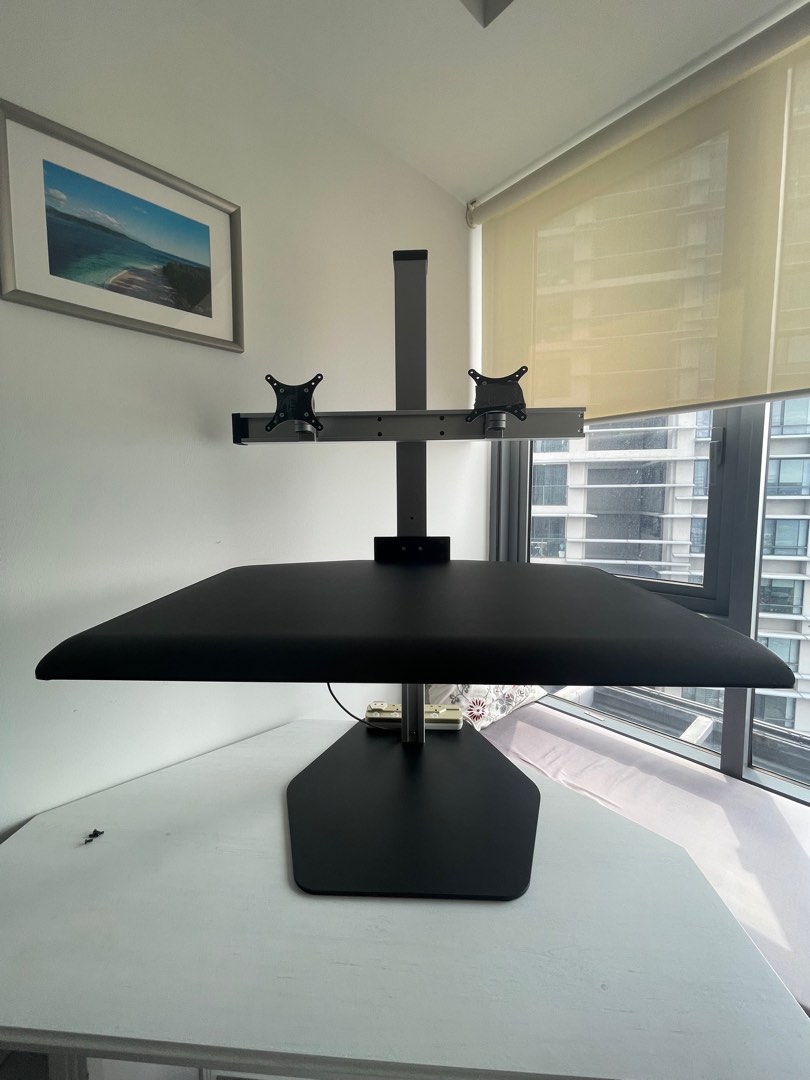Gas lift standing desk with dual monitor bracket, Computers & Tech ...