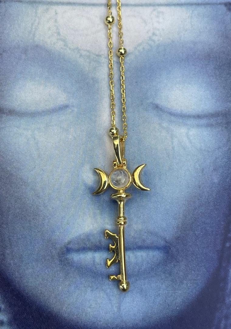 Goddess Necklace - Hecate's key with moonstone, Women's Fashion ...