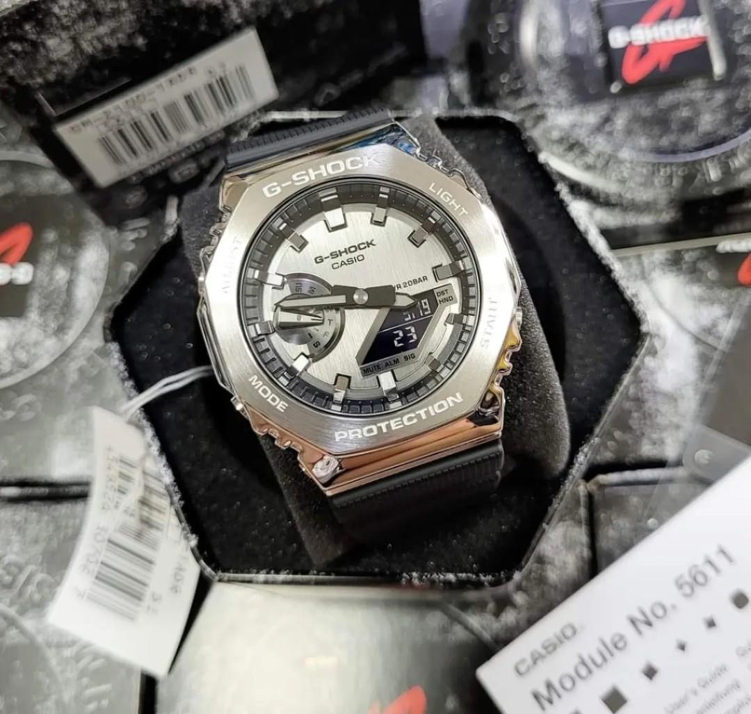 Gshock Metal Covered Casio Oak Stainless, Men's Fashion, Watches ...