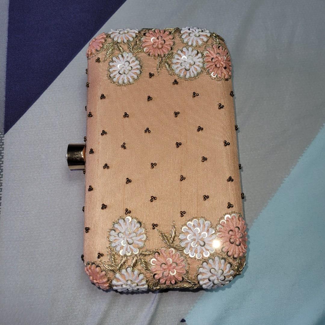 Handmade clutch with intricate thread and bead work, Women's Fashion ...
