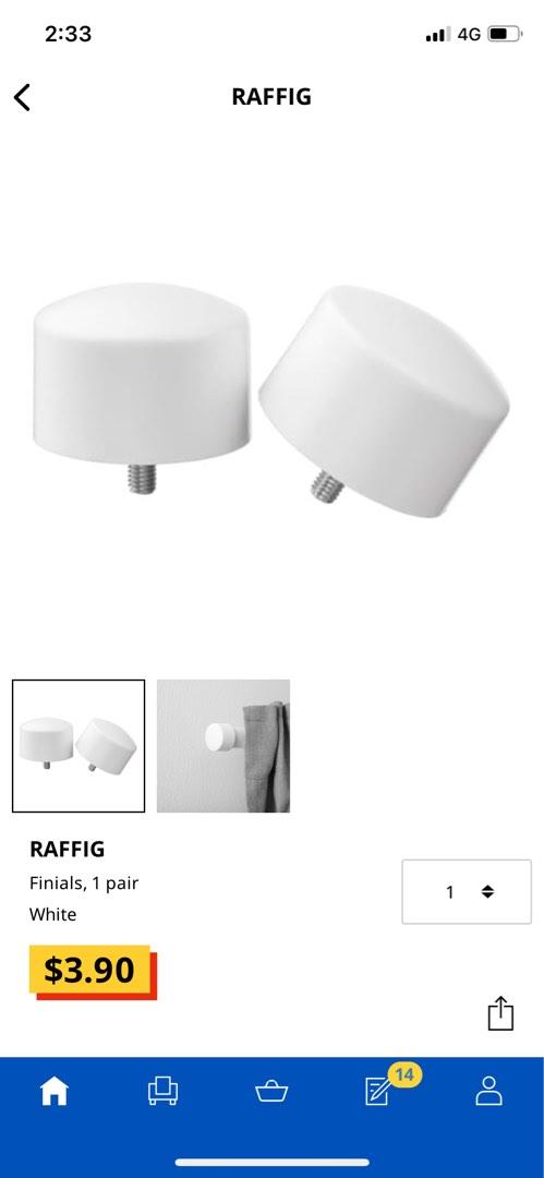 Ikea hugad curtain rod and raffig finials, Furniture & Home Living ...