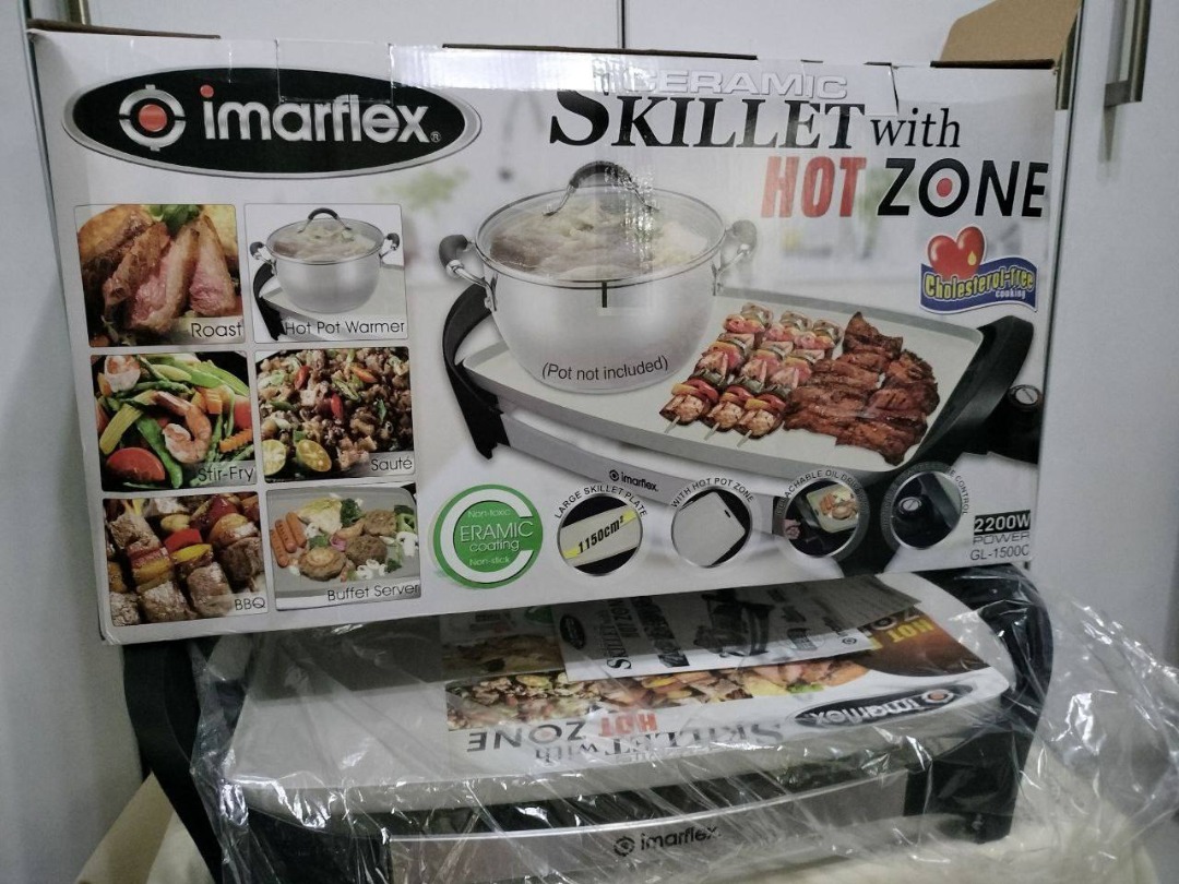 Imarflex Ceramic Skillet hot zone, TV & Home Appliances, Kitchen ...
