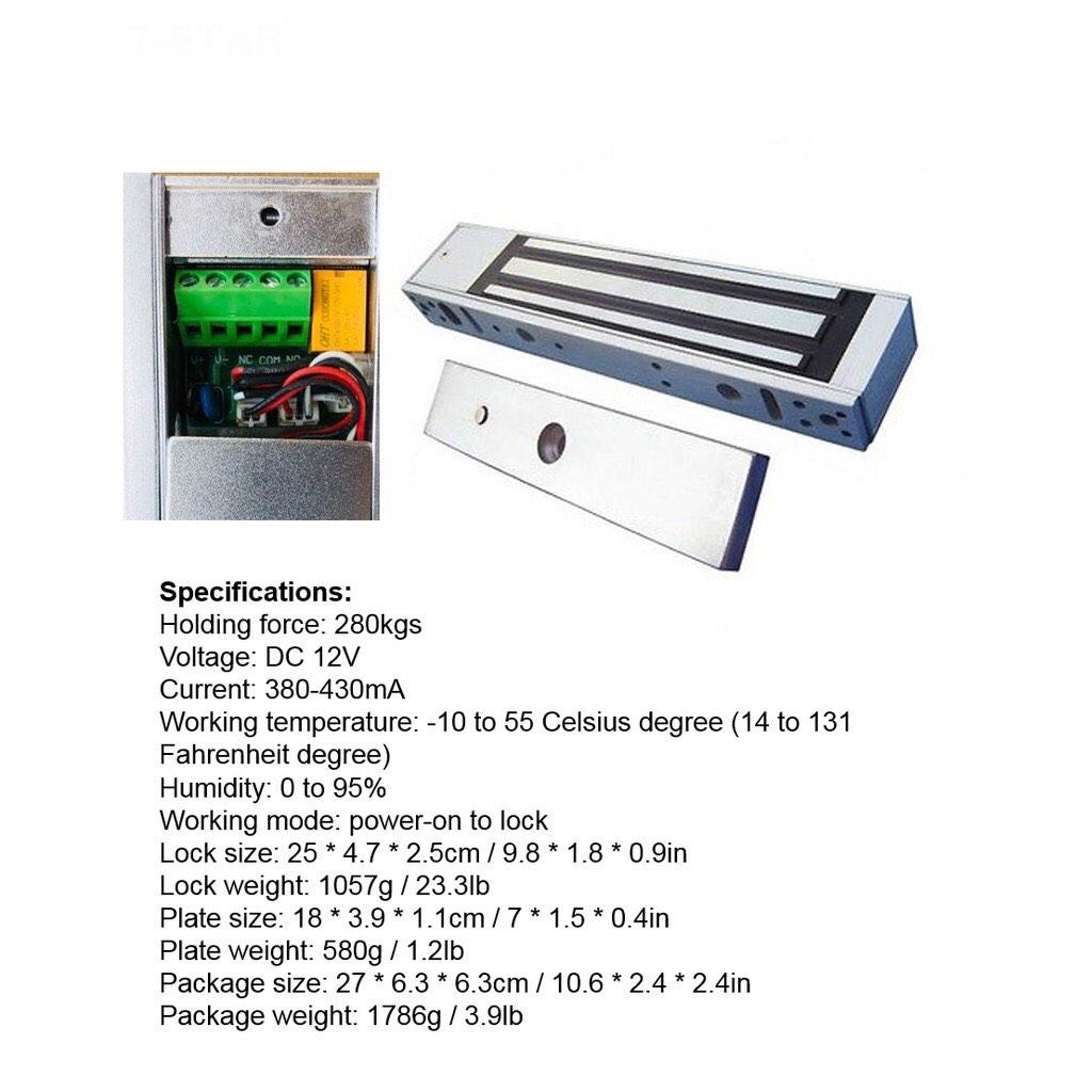 Industrial Grade High Quality EM Lock with Relay and LED Indicators(red ...