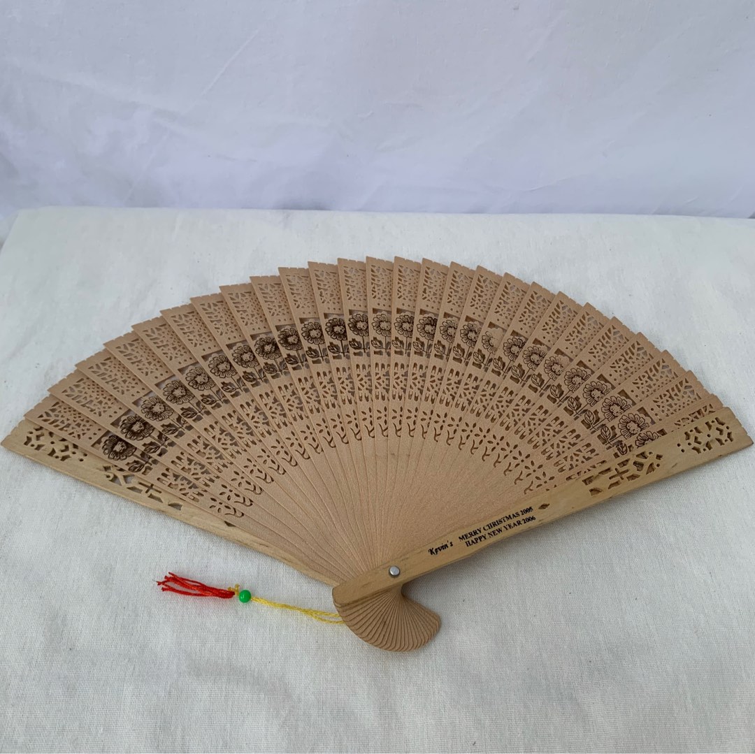 Kipas kayu bambu bamboo tangan lipat traditional tradisional, Antik ...